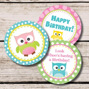 Owl Birthday Decorations, Owl Printable Centerpiece, Cupcake Toppers ...