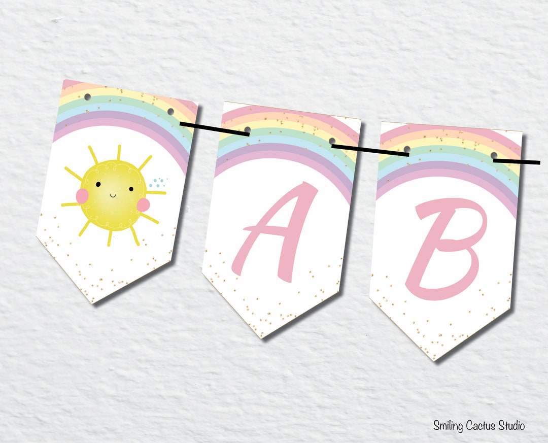 Rainbow Banner Alphabet Rainbow Birthday Banner Letters - Etsy