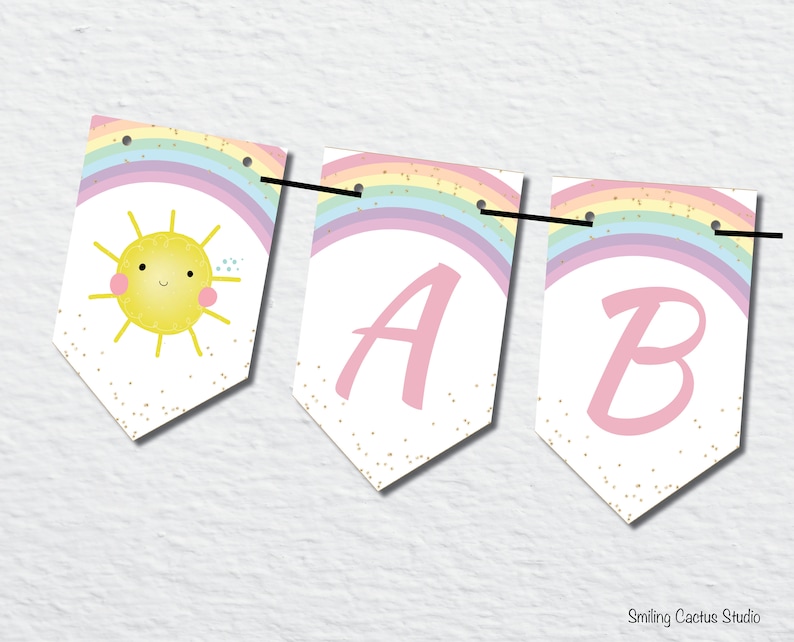 Rainbow Banner Alphabet Rainbow Birthday Banner Letters - Etsy