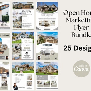25 Real Estate New Listing Flyer Bundle, Neutral Real Estate Branding ...