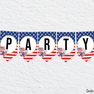 Stars and Stripes Banner Alphabet, America Banner Letters, 4th of July ...