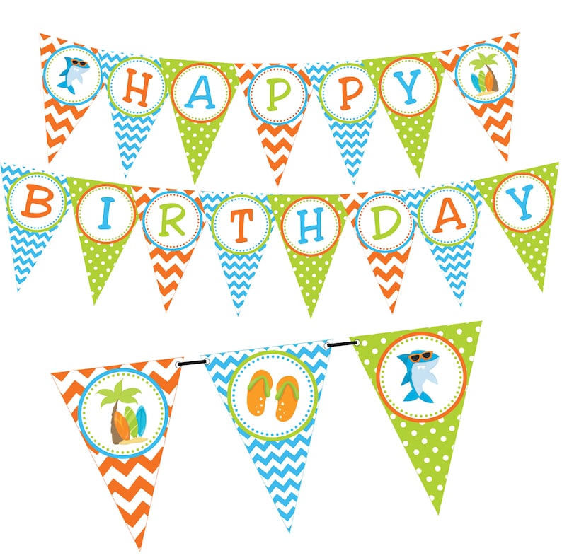 Summer Birthday Banner Beach Party Birthday Banner Pool - Etsy