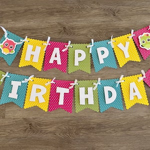Owl Birthday Banner, Owl Birthday Party Decoration, Cute Owl Party ...