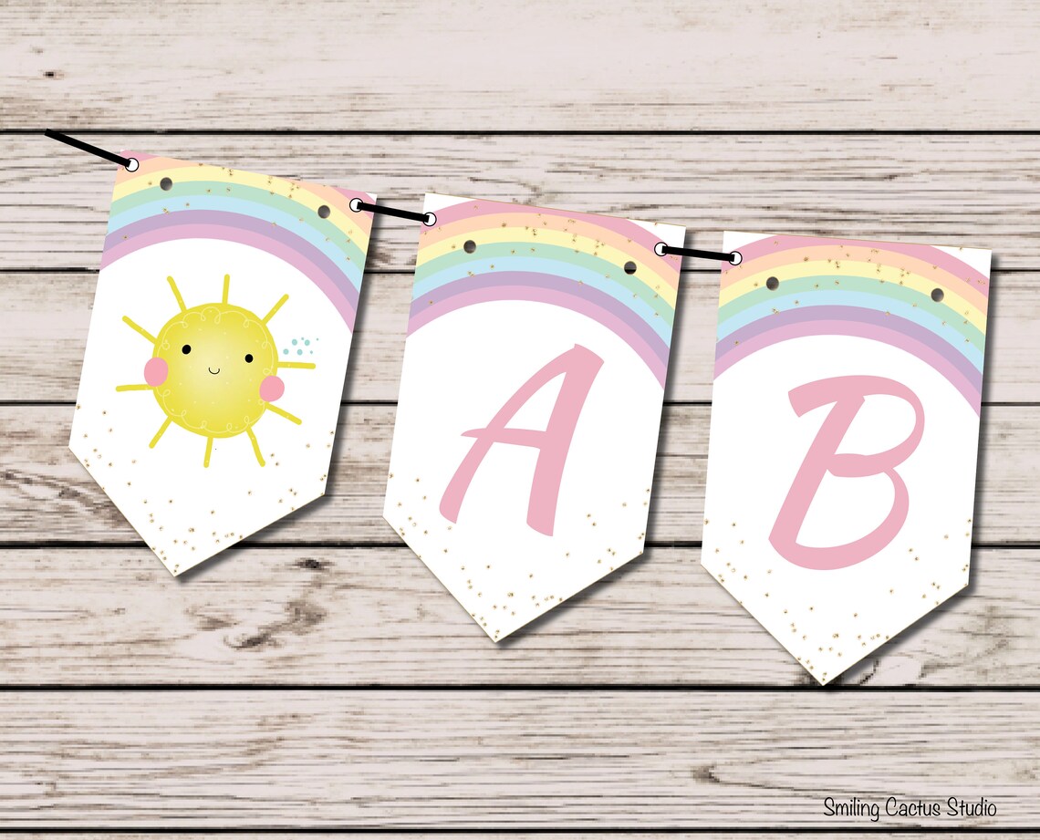 Rainbow Banner Alphabet Rainbow Birthday Banner Letters - Etsy