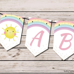 Rainbow Banner Alphabet Rainbow Birthday Banner Letters - Etsy