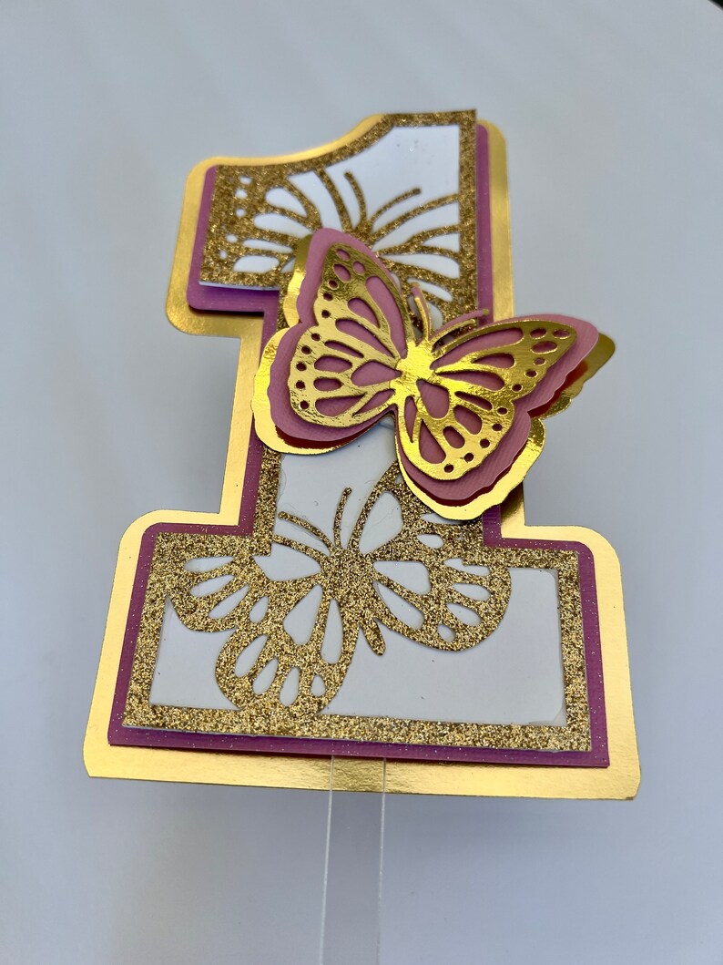 One Cake Topper Butterfly Birthday Decor First Birthday Cake - Etsy