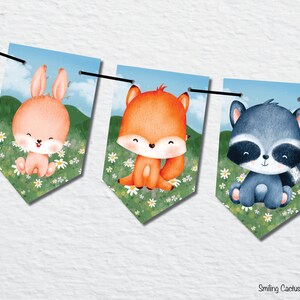 Woodland Creature Banner Alphabet, 1st Birthday Banner Letters ...