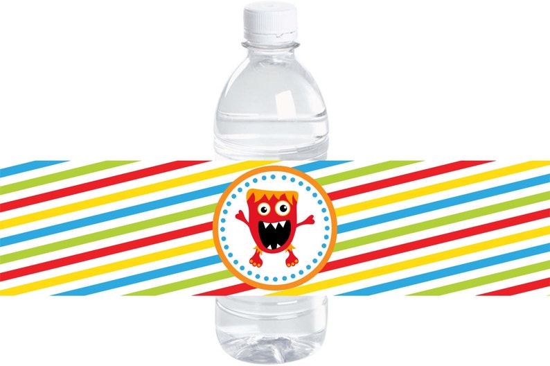 Monster Water Bottle Labels Monster Water Bottle Wrap Water | Etsy