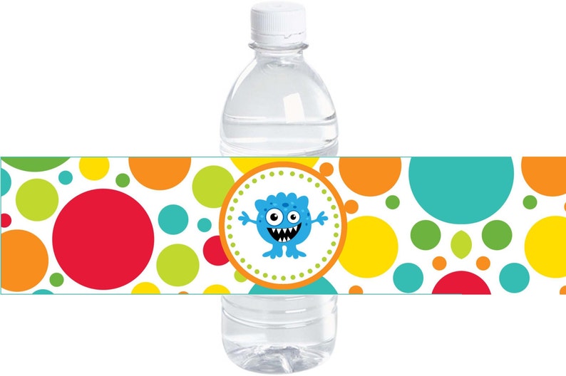Monster Water Bottle Labels Monster Water Bottle Wrap Water | Etsy