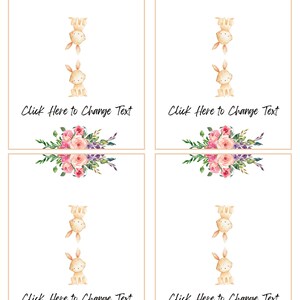 Editable Bunny Table Decor, Easter Table Tent, Easter Table Place Card ...