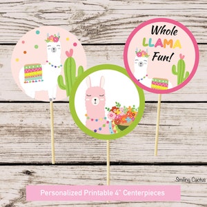 EDITABLE Llama Birthday Party Invitation, Printable File, Canva ...