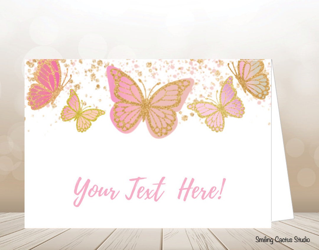 Pink Butterfly Table Decoration, Butterfly Table Tent Cards, Spring ...