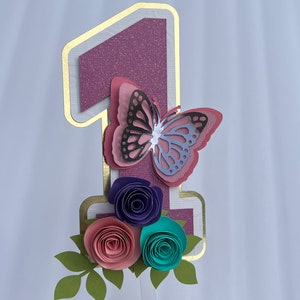 One Cake Topper, First Birthday Butterfly Cake Topper, Smash Cake ...