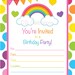 Rainbow Birthday Party Invitation, Fill in the Blank Invitation ...