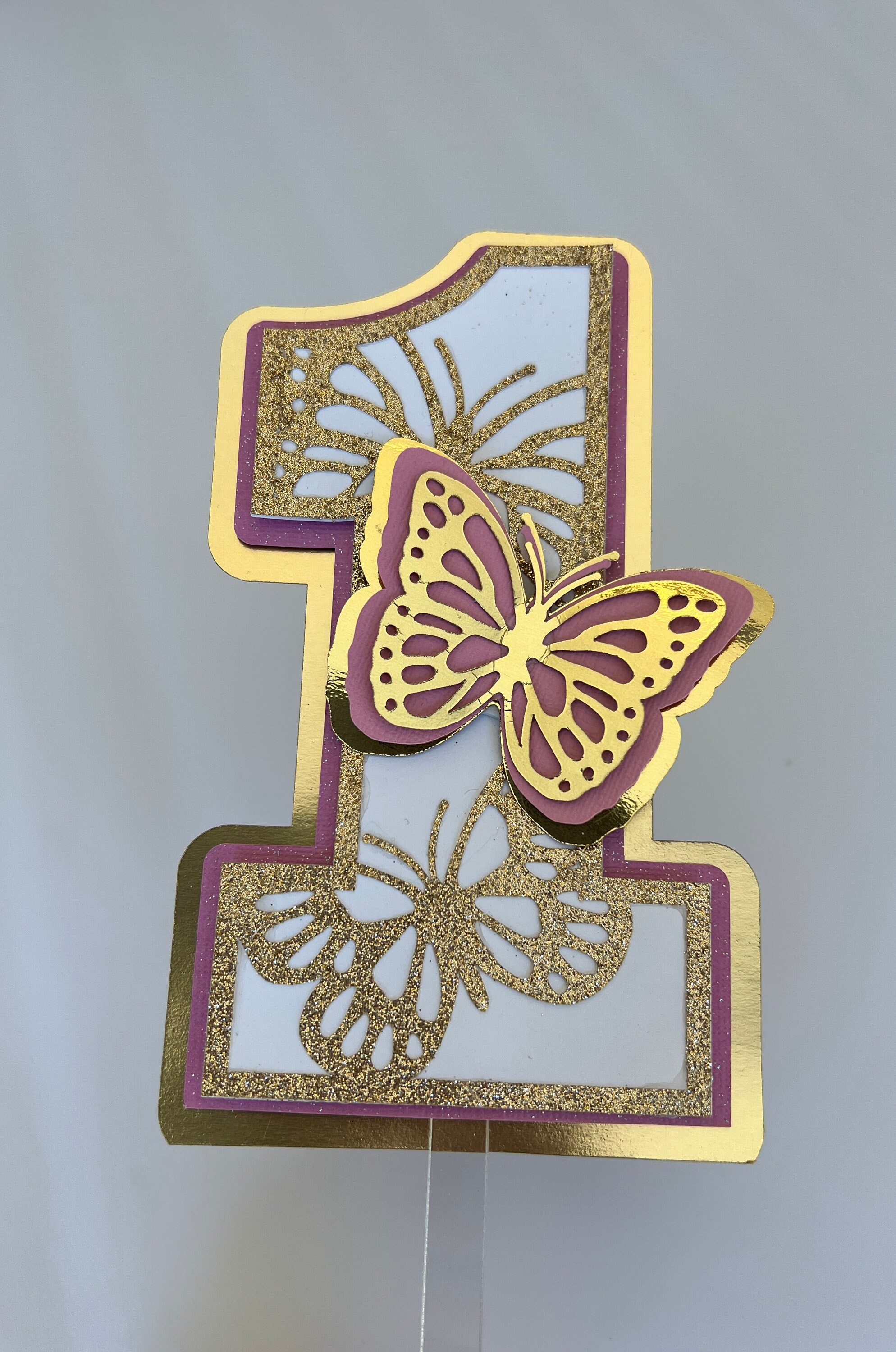 One Cake Topper Butterfly Birthday Decor First Birthday Cake - Etsy