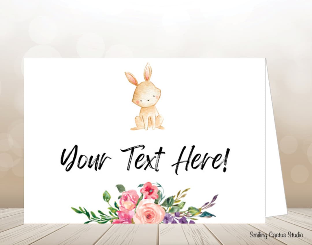Editable Bunny Table Decor, Easter Table Tent, Easter Table Place Card ...