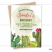 Watercolor Cactus Birthday Invitation, Cactus Party, Fiesta Invitation ...