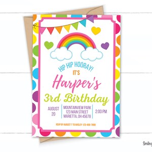 Rainbow Birthday Party Invitation, Fill in the Blank Invitation ...