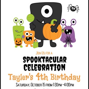 EDITABLE Monster Birthday Party Invitation, Printable File, Canva ...