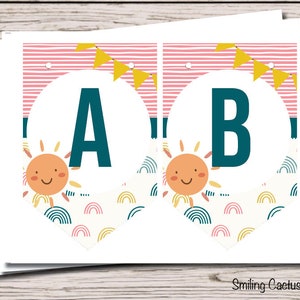 Boho Rainbow Banner Alphabet, Boho Baby Shower Banner Set, Printable ...