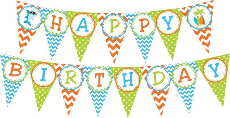 Summer Birthday Banner Beach Party Birthday Banner Pool - Etsy