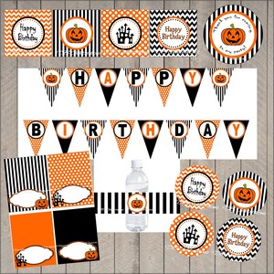 Halloween Birthday Party Package, INSTANT DOWNLOAD DIY Printable File ...