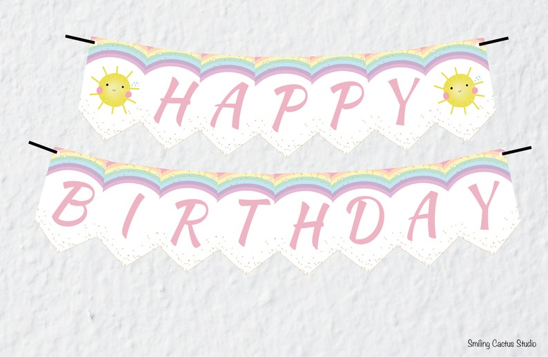 Rainbow Banner Alphabet Rainbow Birthday Banner Letters - Etsy