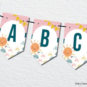 Boho Rainbow Banner Alphabet, Boho Baby Shower Banner Set, Printable ...