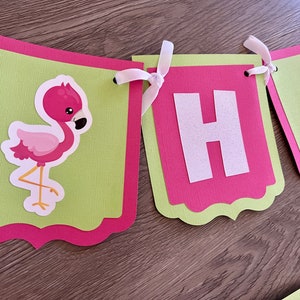 Pink Flamingo Birthday Banner, Flamingo Birthday Party Decoration, 3D ...