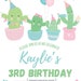 Cactus Birthday Invitation, Editable Cactus Party Invite, Cute Birthday ...