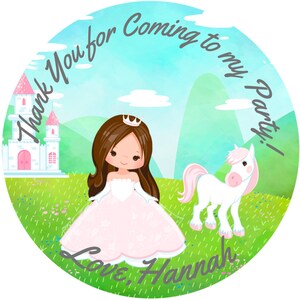 Princess Party Editable Tag, Princess Party Favor Tag, Birthday Thank ...