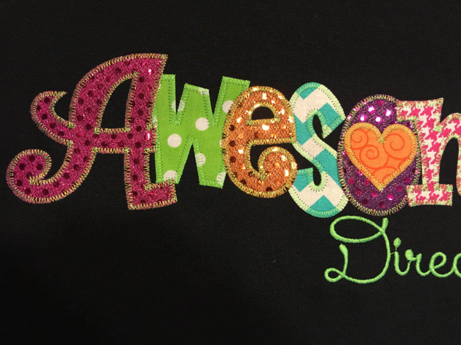 Awesome Director Applique Blingy T-shirt - Etsy
