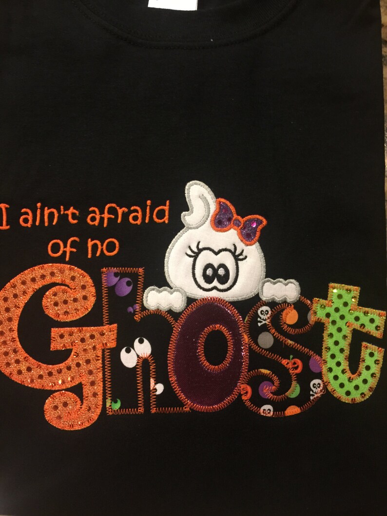 I Ain't Afraid of No Ghosts Halloween Holiday Adult T-shirt- Bling ...