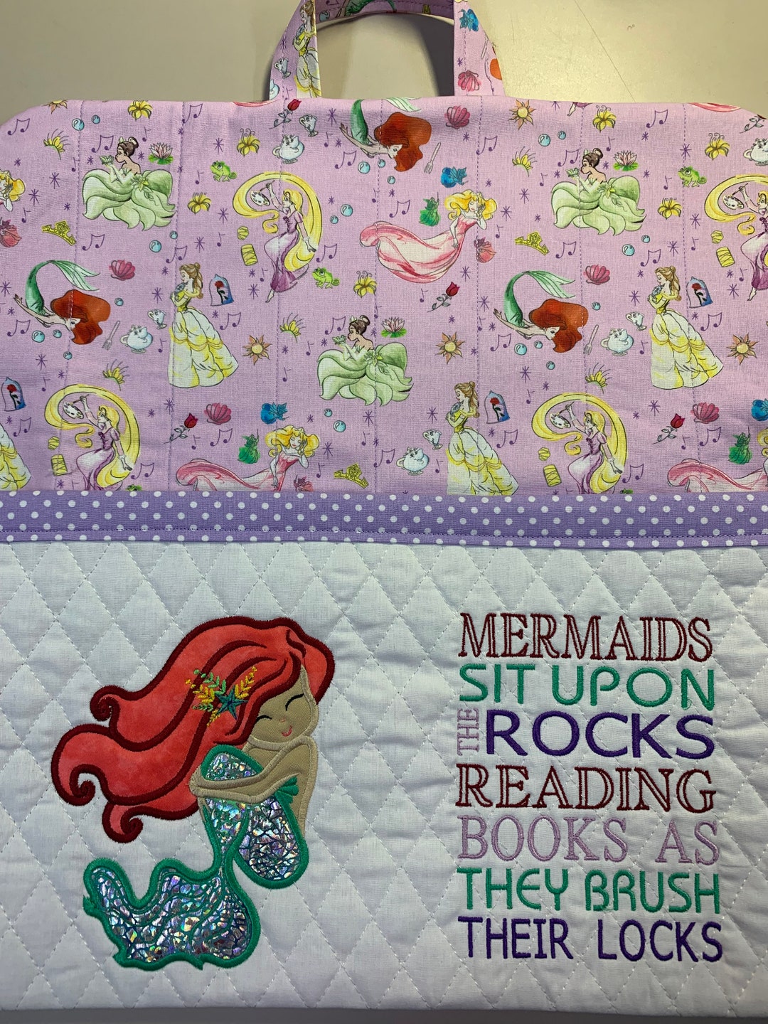 Mermaid Reading Pillow With Pocket, Book Holder, Birthday Gift, Tablet ...