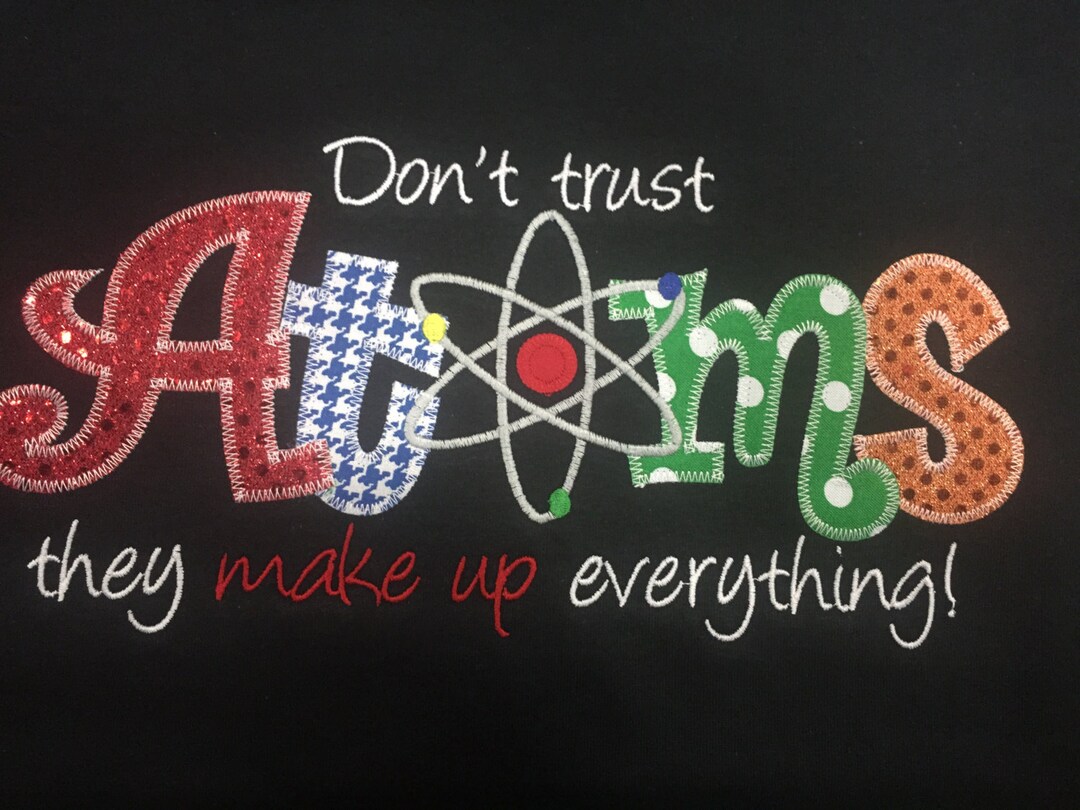 Atoms Science Applique Blingy T-shirt - Etsy