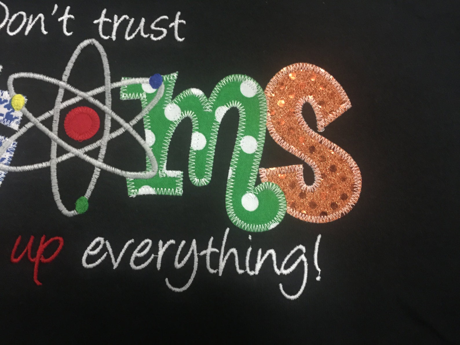 Atoms Science Applique Blingy T-Shirt | Etsy