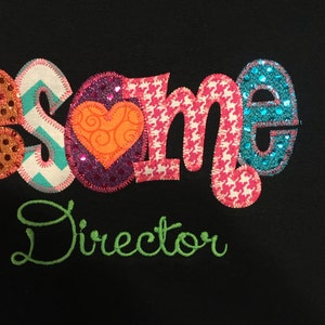 Awesome Director Applique Blingy T-shirt - Etsy