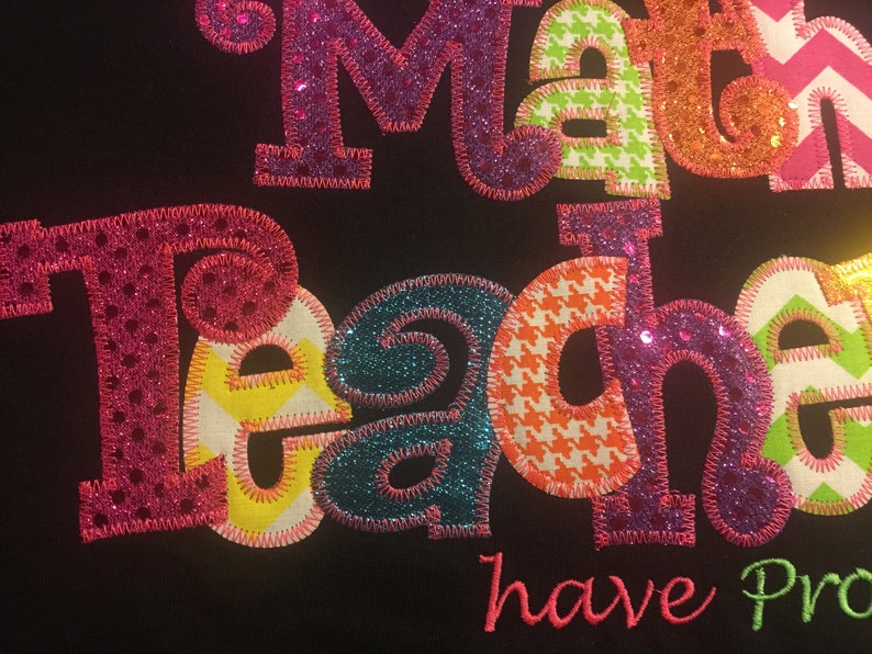Math Teachers Have Problems Applique Blingy Unisex T-shirt - Etsy