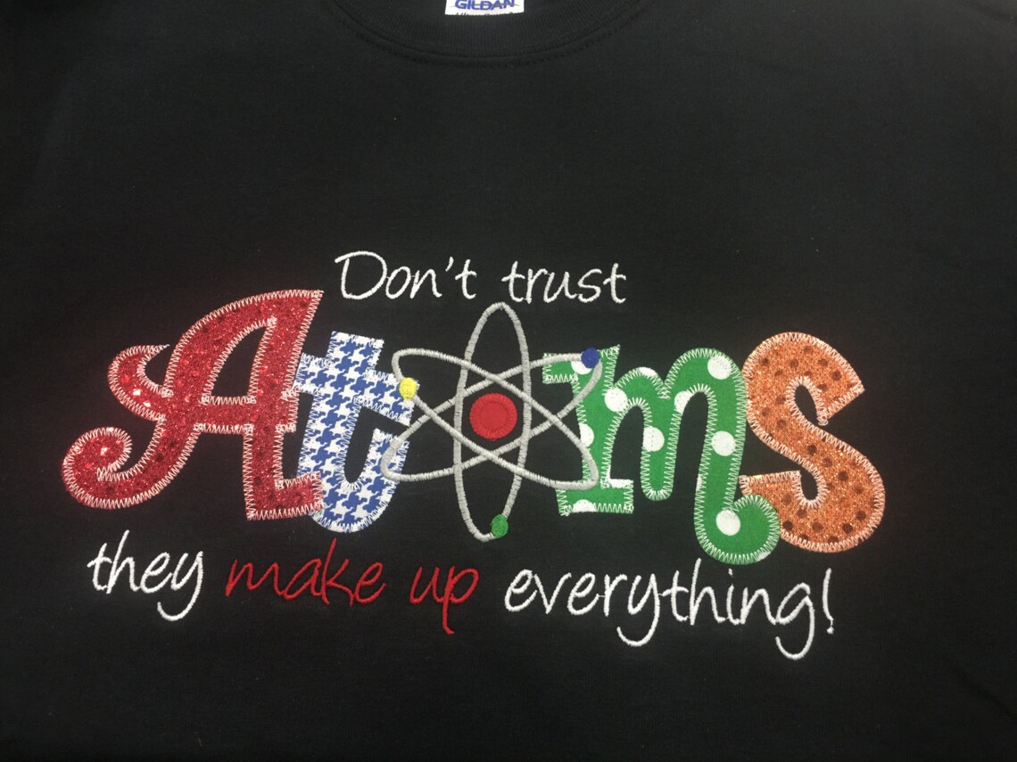 Atoms Science Applique Blingy T-Shirt | Etsy