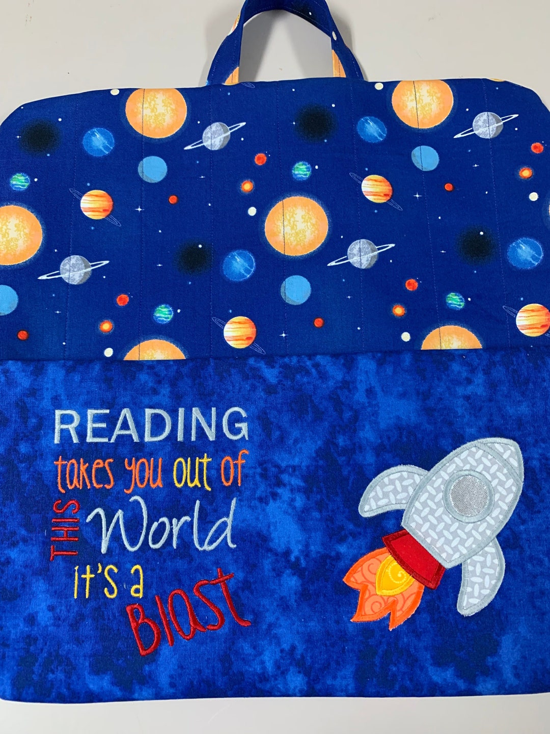 Rocket Design Reading Pillow With Pocket, Teacher Book Pillow, Boys ...
