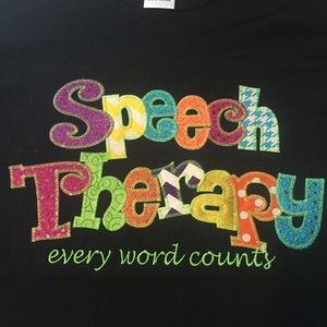 Speech Therapy Applique Blingy T-shirt - Etsy