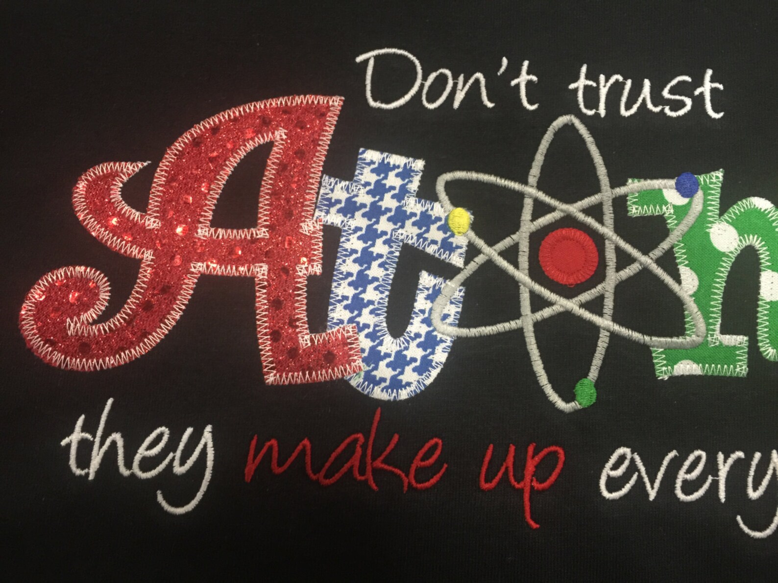 Atoms Science Applique Blingy T-shirt - Etsy