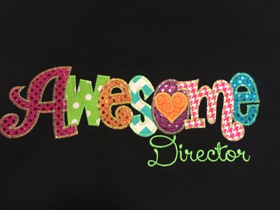 Awesome Director Applique Blingy T-shirt | Etsy