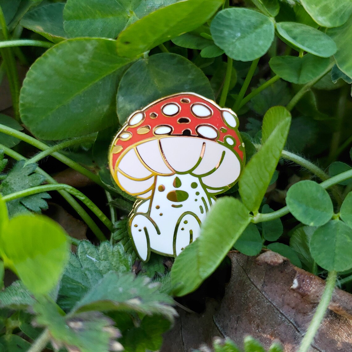 Pocket Mushroom Friend- Hard Enamel Pin - Etsy