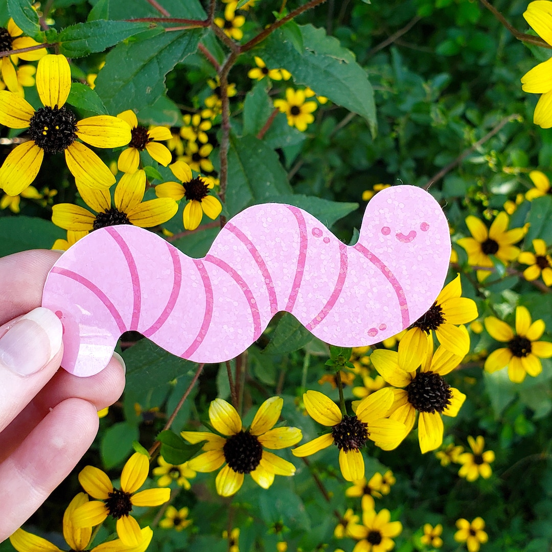 Holographic Thic Worm Sticker - Etsy