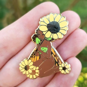 Sunflower Fairy Hard Enamel Pin - Etsy