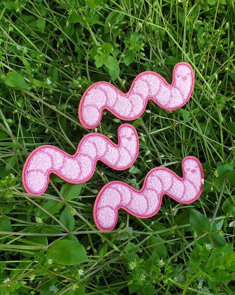 Worm Friend Chenille Iron on Patch - Etsy