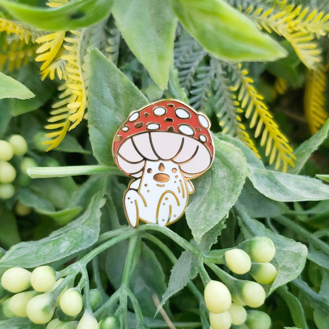 Pocket Mushroom Friend- Hard Enamel Pin - Etsy