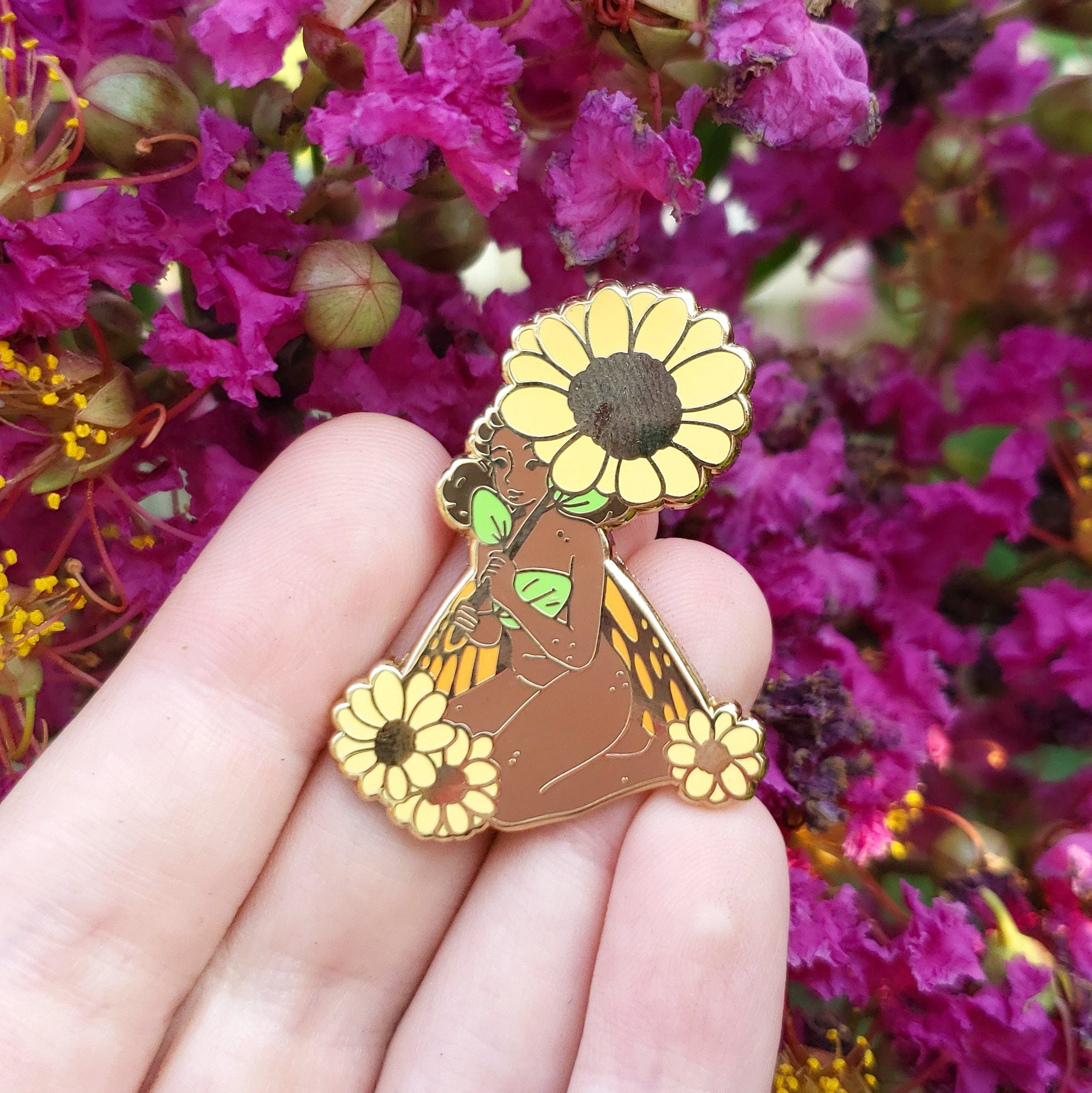 Sunflower Fairy Hard Enamel Pin | Etsy