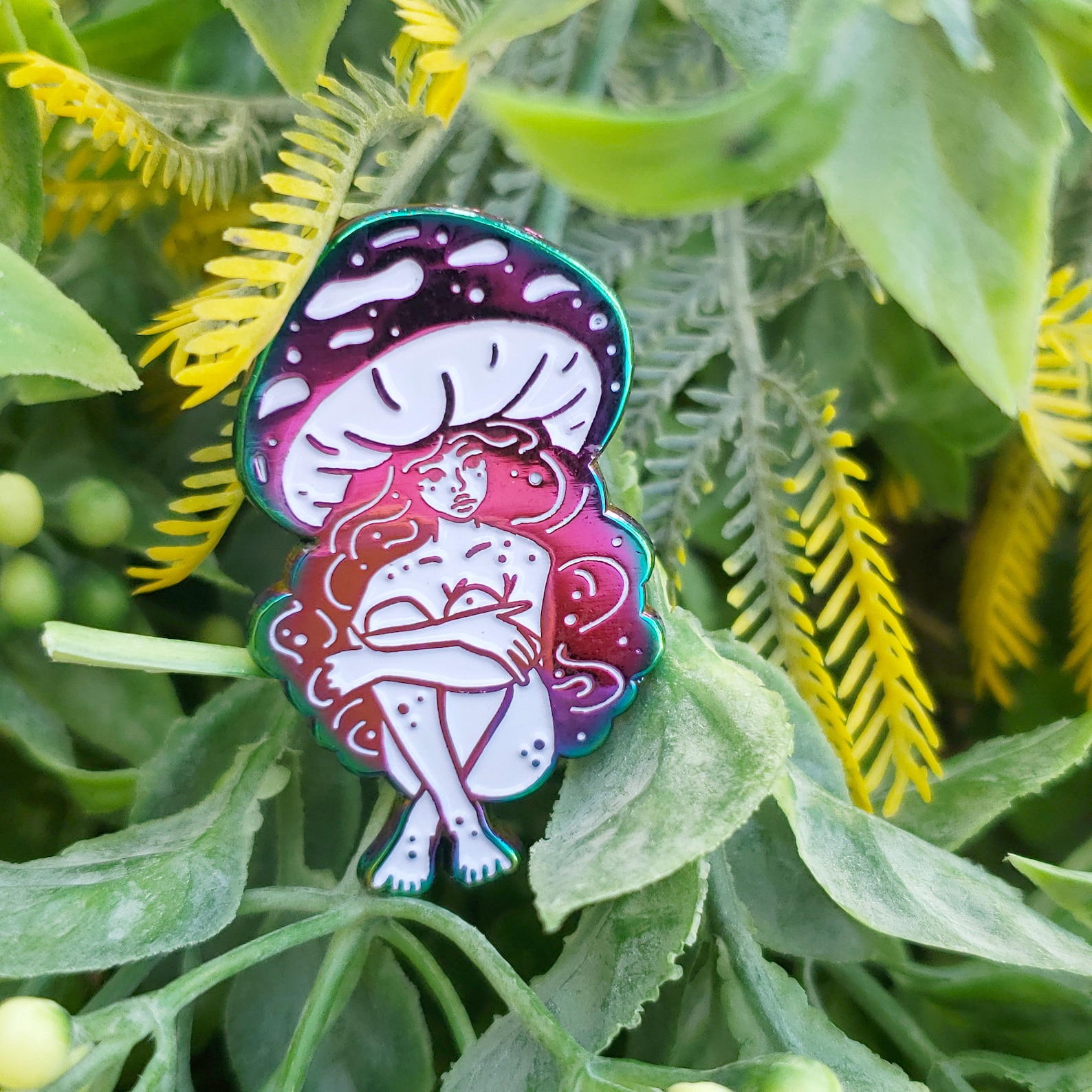 Violet Webcap Mushroom Girl Rainbow Metal Soft Enamel Pin - Etsy